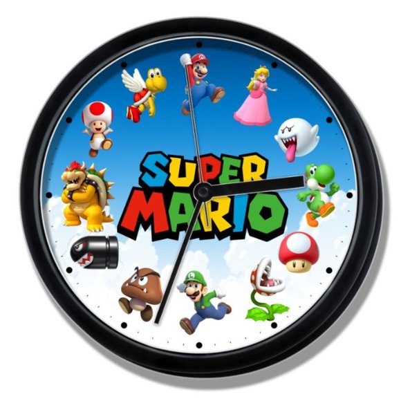 Clock | Wall Decor | Super Mario Brothers Wall Clock Black New | Poshmark